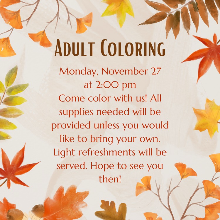 Fall Adult Coloring – Mid-MS Regional Library System
